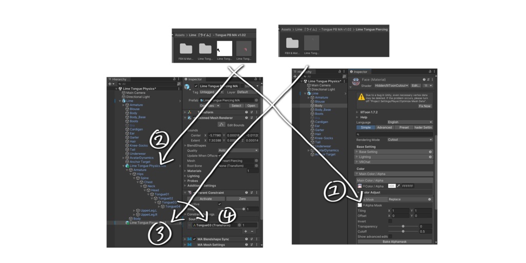 Lime 「ライム」 - Tongue Physics (Modular Avatar) - woopsy - BOOTH