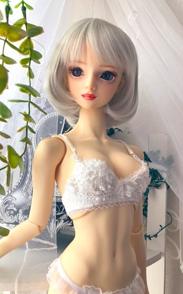 白 SD16用 (ブラ・ショーツ・ガーターベルト・レースストッキング セット）A - Dear Doll - BOOTH