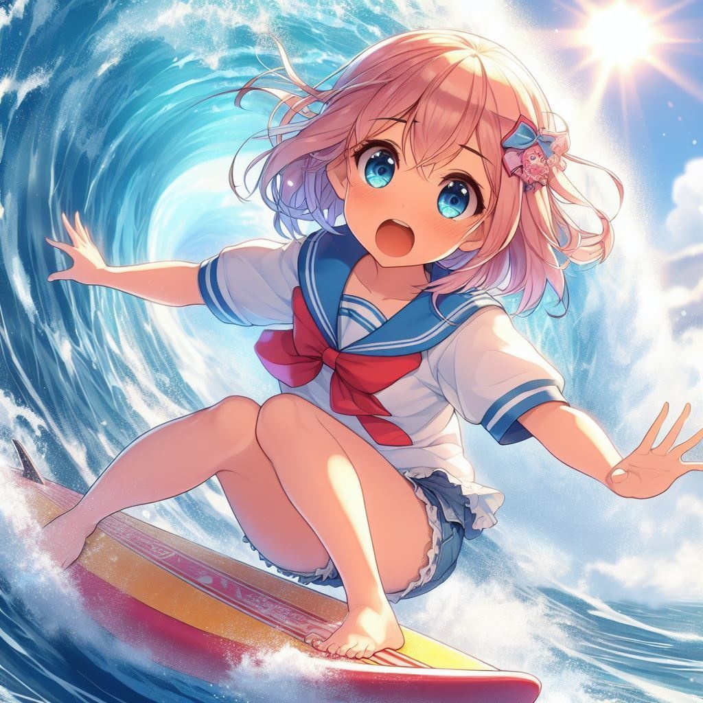 波に乗っている女の子 - murata-ai - BOOTH