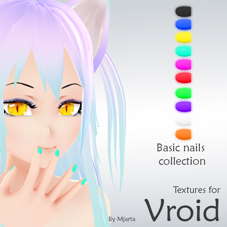 【Vroid】手の爪 Basic nails 10 colors - Mjarta shop - BOOTH