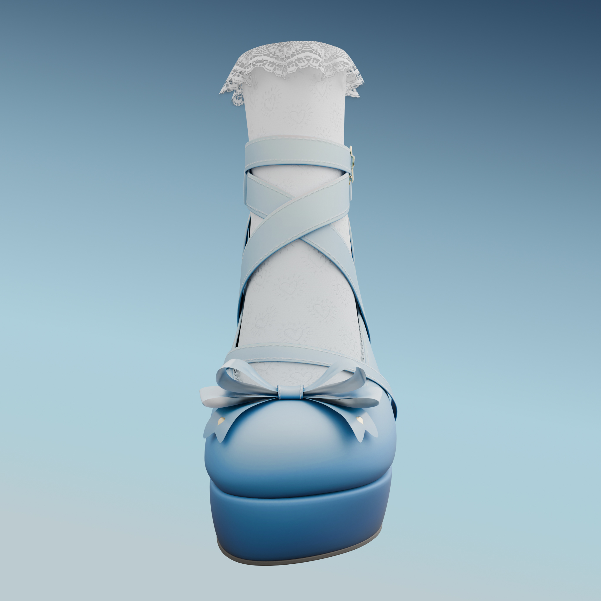 VRChat用の青いロリータシューズ / Blue Lolita Shoes for VRChat - newdmnsn - BOOTH