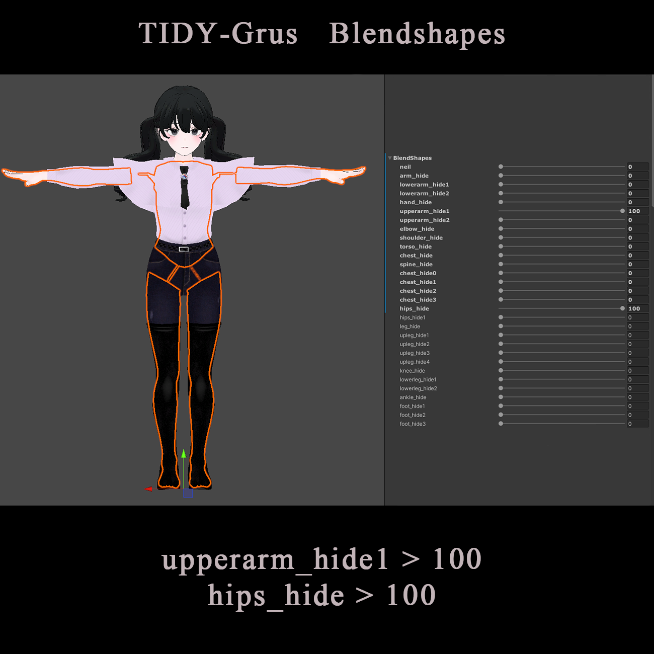 【VRC向け】*TIDY* [ Grus / 舞夜 (Maya) ] (clothes set) - Poy - BOOTH