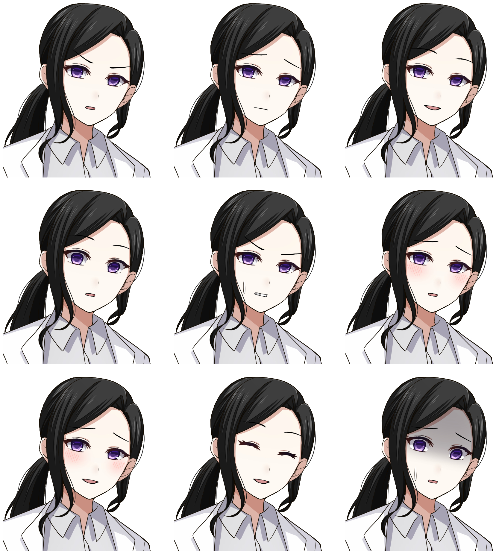 白衣を着た女性【表情差分10種】【※シルエット2種追加】 立ち絵素材販売中【廣瀬ふぶき】 Booth