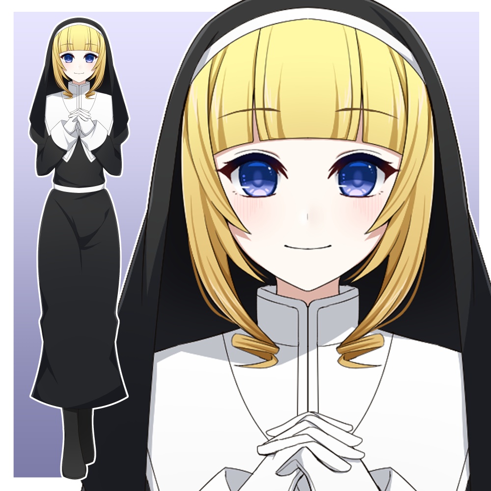 シスター【表情差分10種+シルエット2種】 立ち絵素材販売中【廣瀬ふぶき】 Booth