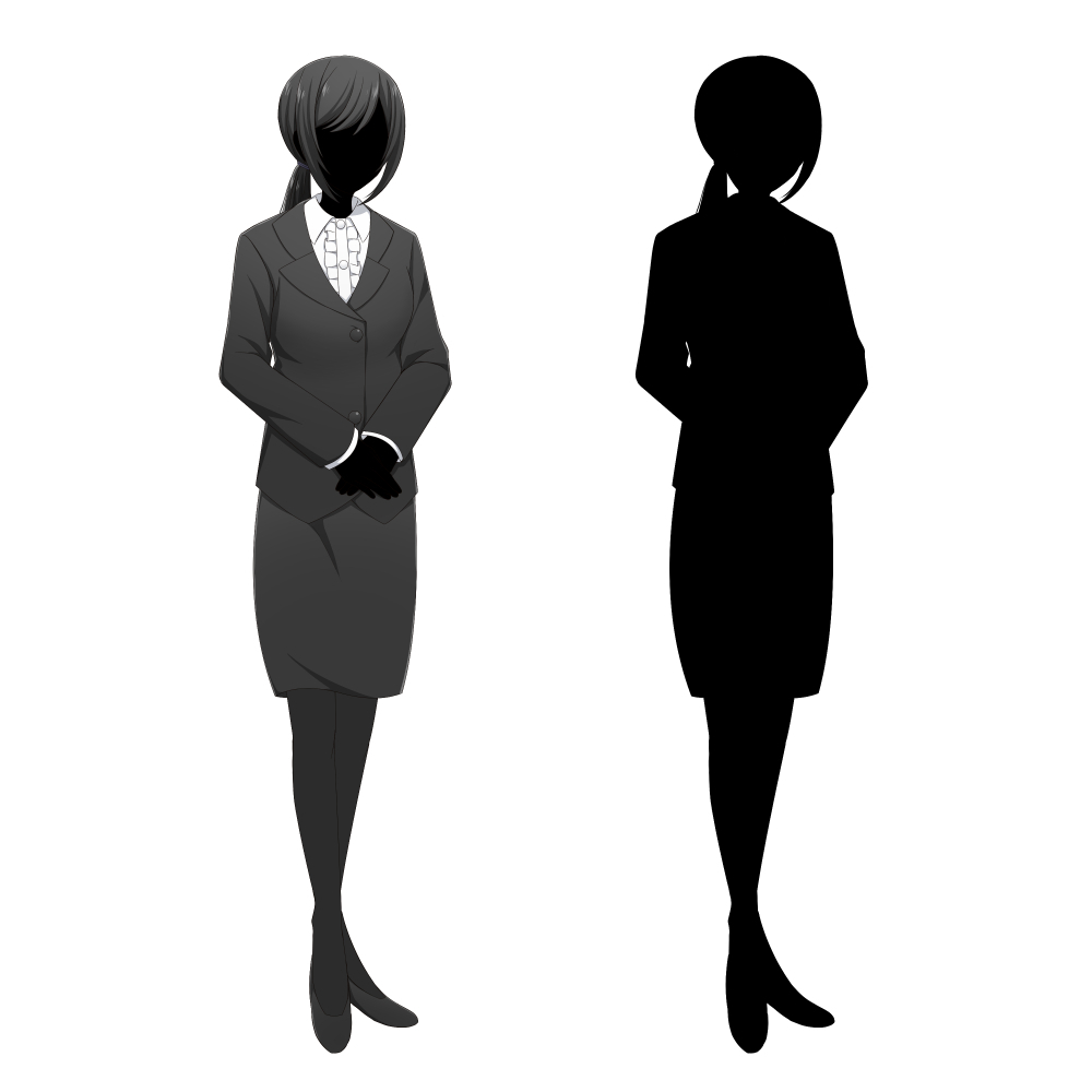 秘書風の女性【表情差分10種+シルエット2種】 立ち絵素材販売中【廣瀬ふぶき】 Booth