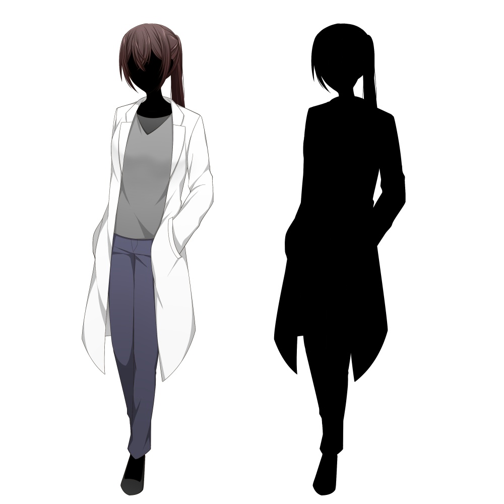 白衣を着た女性【表情差分10種+シルエット2種】 立ち絵素材販売中【廣瀬ふぶき】 Booth
