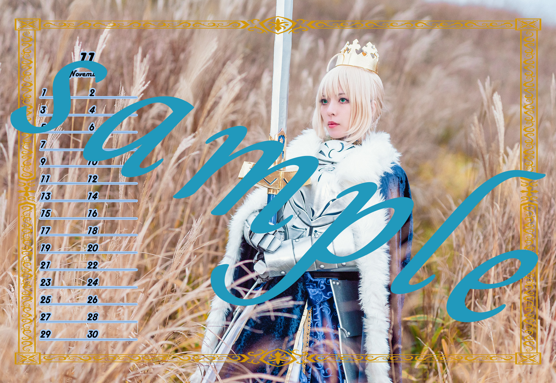 【C103新刊】fateセイバー(アルトリア)卓上カレンダー - nanoa - BOOTH