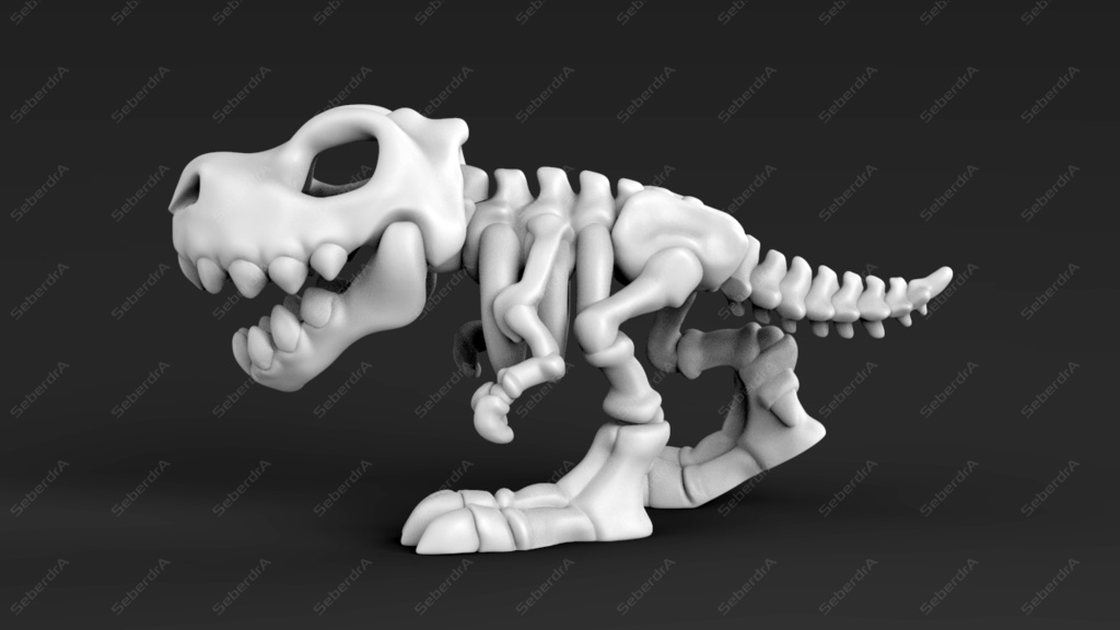 T-Rex Skeleton 3D Model for 3DPrint - seberdra - BOOTH
