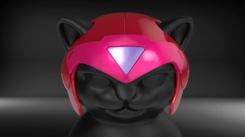 Cat Helmet Ninja Red - 猫の帽子 - seberdra - BOOTH