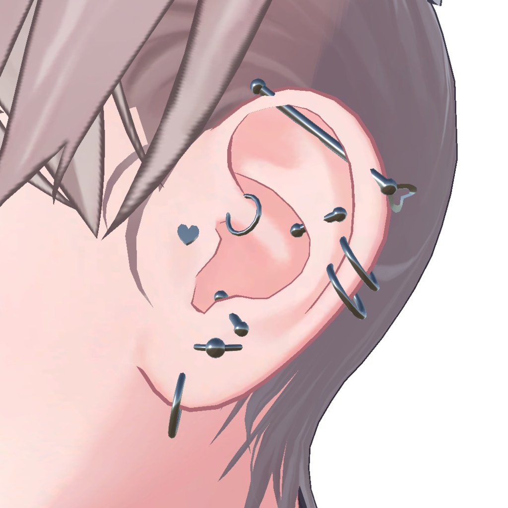 【Modular avatar設定済み】 しなのちゃん専用 Pierce set - AMAGANE - BOOTH