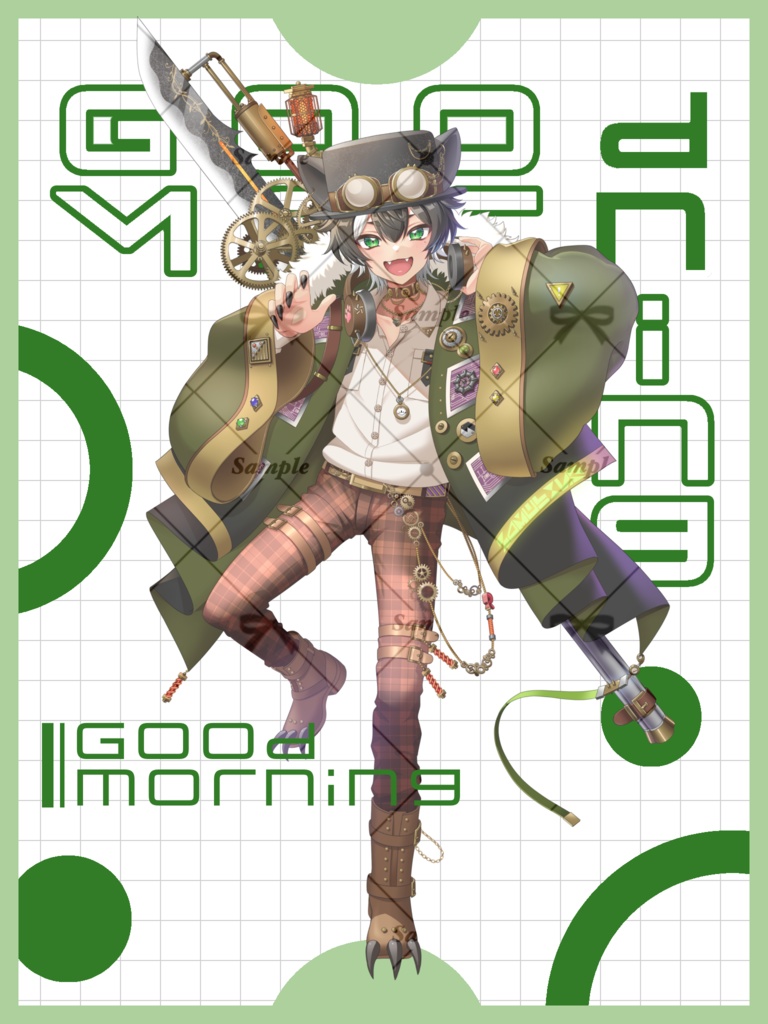 おはようV素材 シンプル - unacco - BOOTH