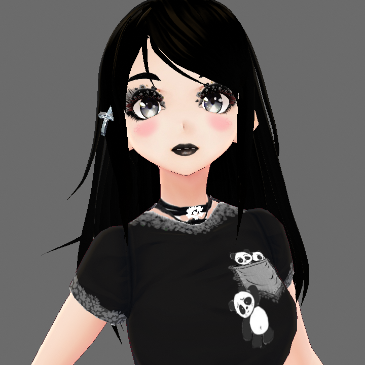 VRoid Makeup - Face Skin - Goth Girl Black Lipstick, Kawaii Blush ...
