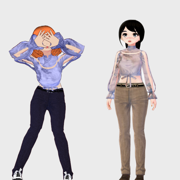 VRoid - Top Shirt Cutout Style (with Pants) - Venus Variation Designs ...