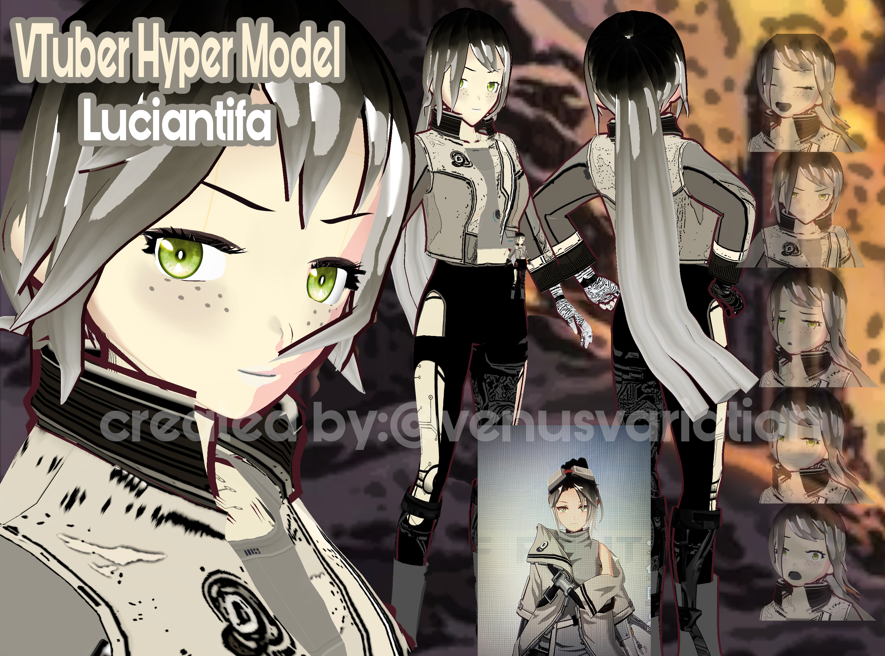【VRoid】 Long Hair Ponytail - 2D Looking Style - Venus Variation Designs ...