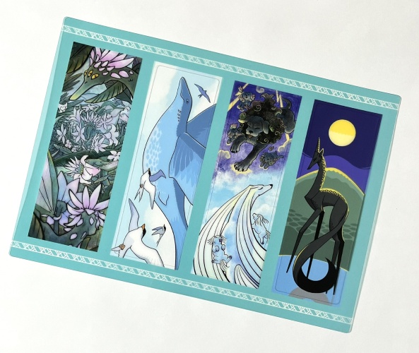 花鳥風月モチーフ幻獣クリアしおり - nightfall-glow - BOOTH