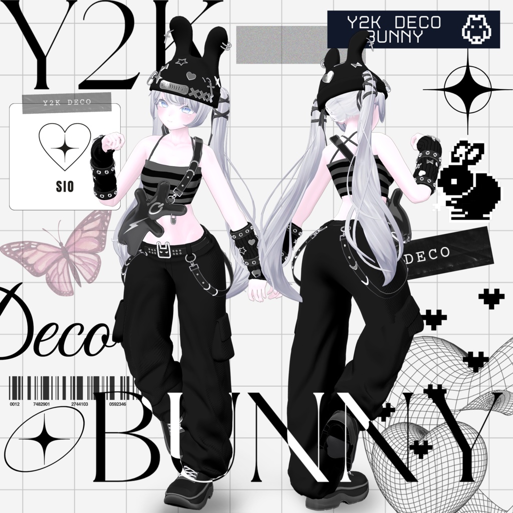 [8アバター対応] Y2K DECO BUNNY - ZDE - BOOTH