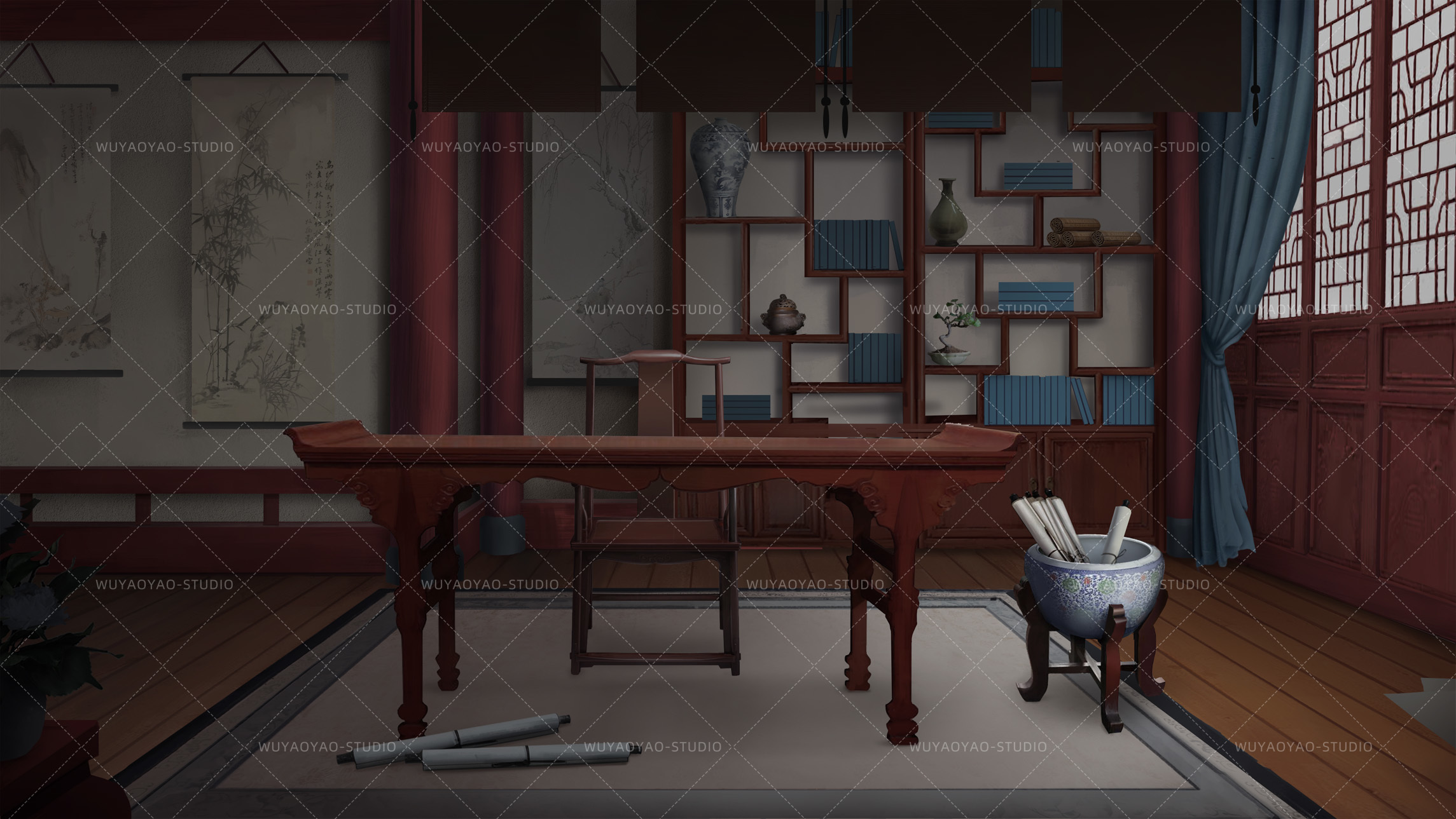 【背景素材】-唐風書斎 - 511-STUDIO - BOOTH