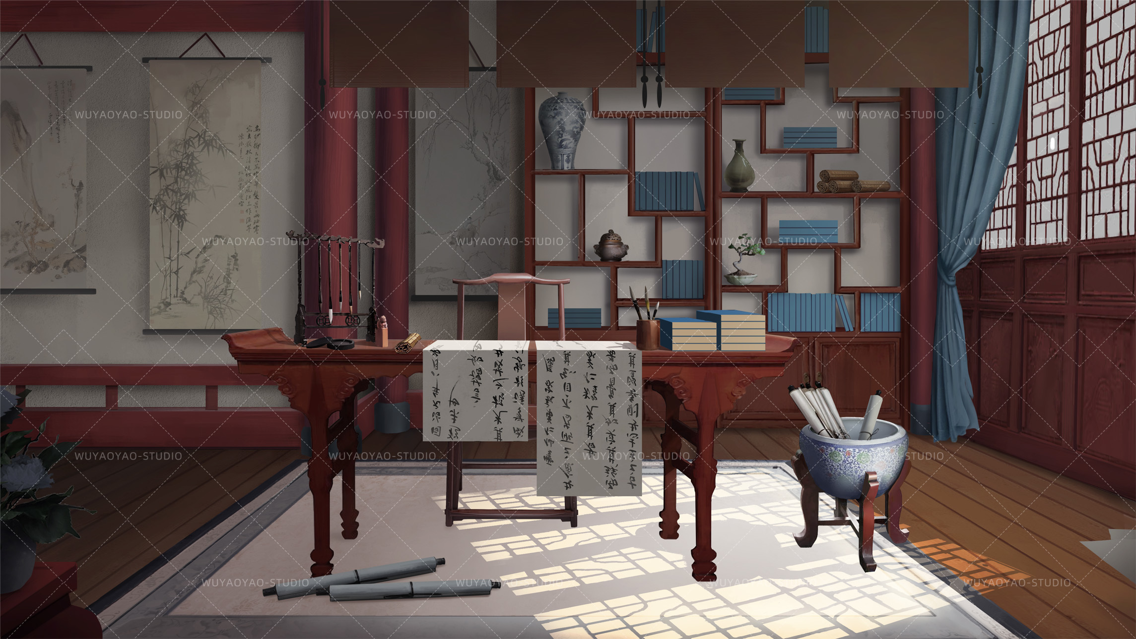 【背景素材】-唐風書斎 - 511-STUDIO - BOOTH