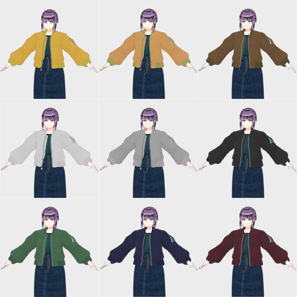 [VRoid] MA-1ブルゾン 10色セット - mnm2 - BOOTH