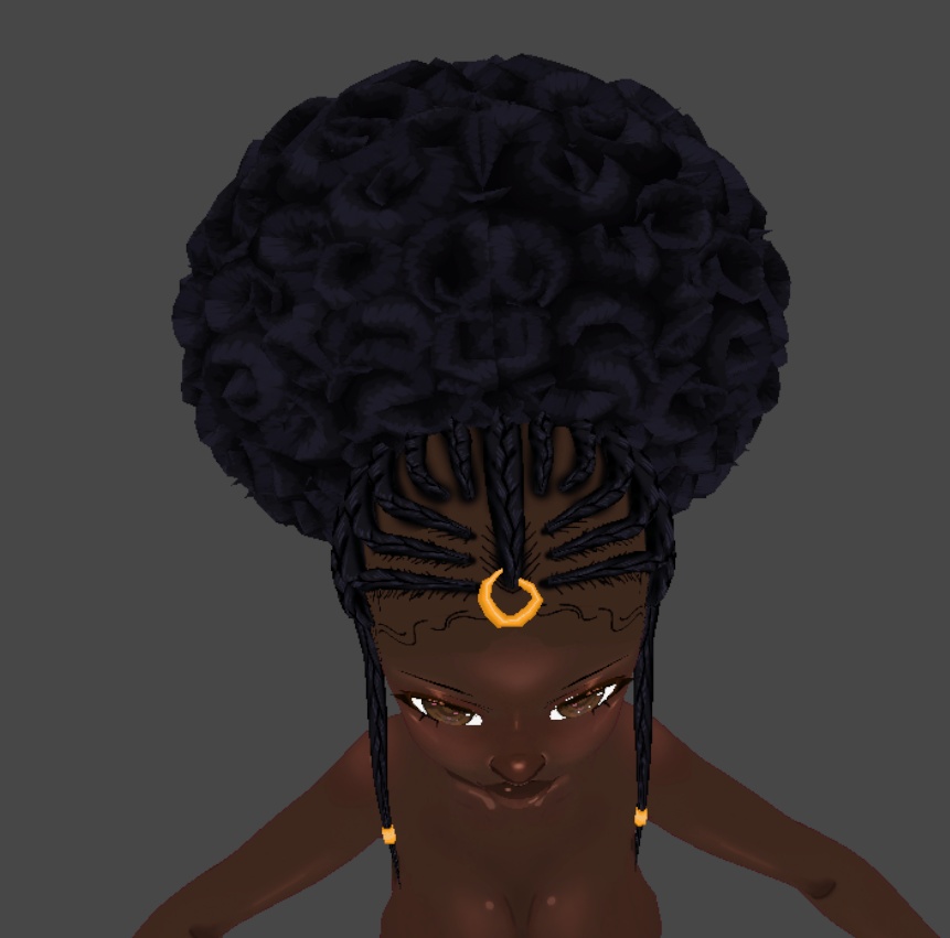 Fixed [.Vroid] Cornrow Afro with jewlery (.Vroid file) - Beef - BOOTH