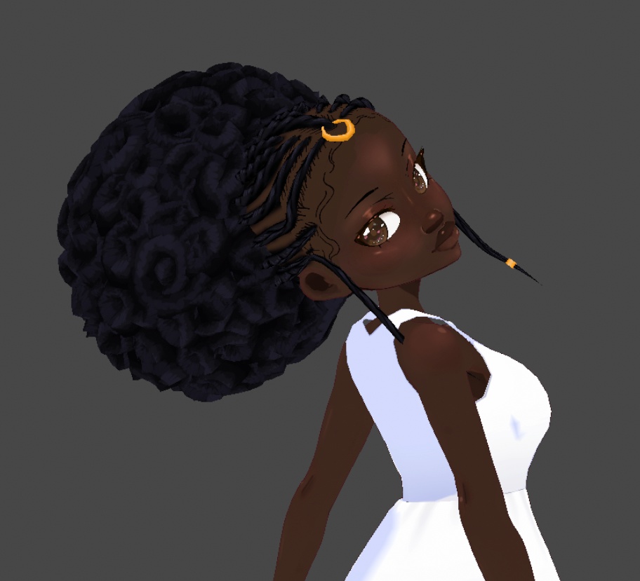 Fixed [.Vroid] Cornrow Afro with jewlery (.Vroid file) - Beef - BOOTH