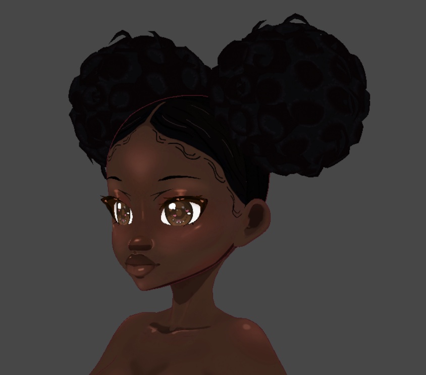 [UPDATED] Afro puffs hair preset (.Vroid file) - Beef - BOOTH