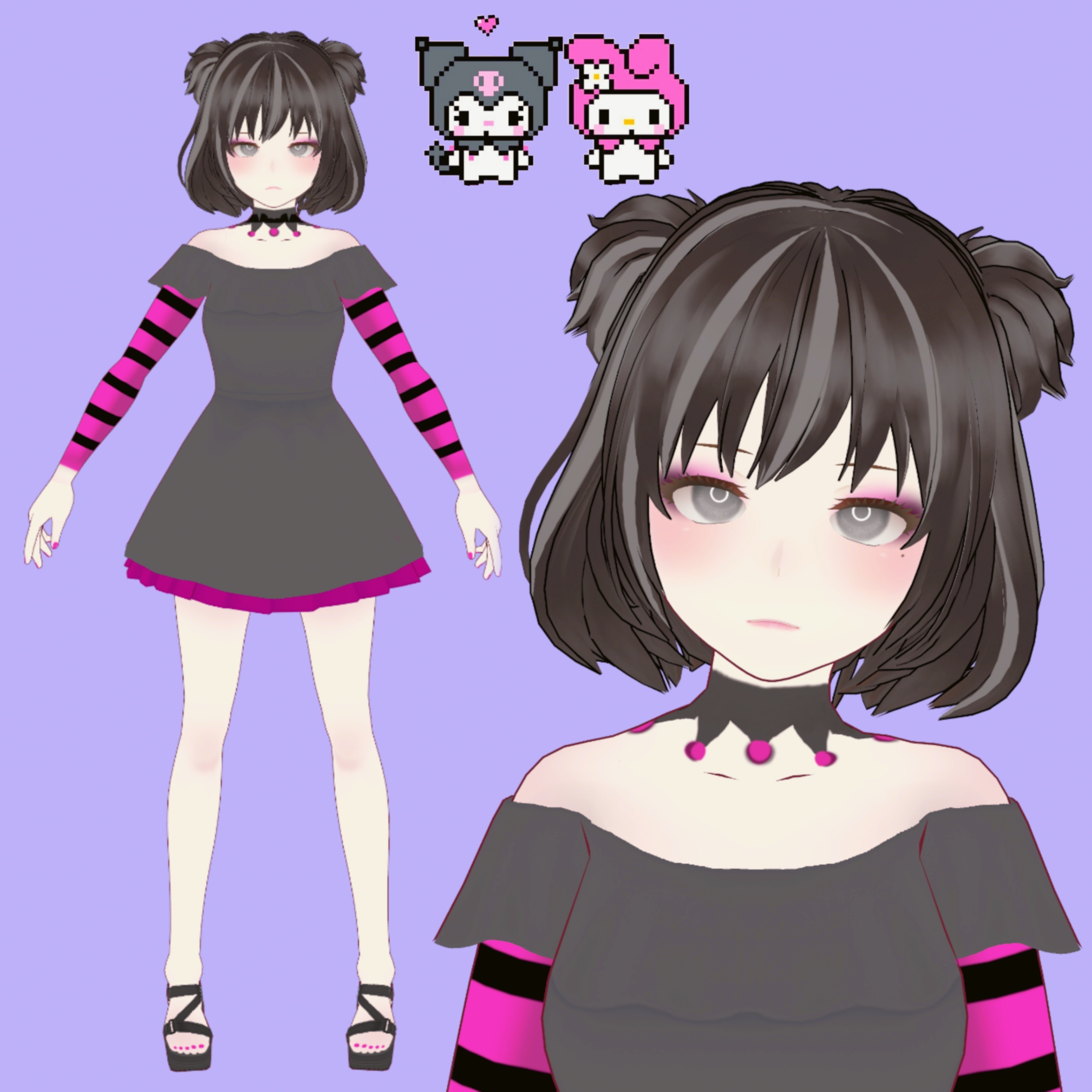 3D Kuromi & Melody Vtuber Model - ·Adisan3D· - BOOTH