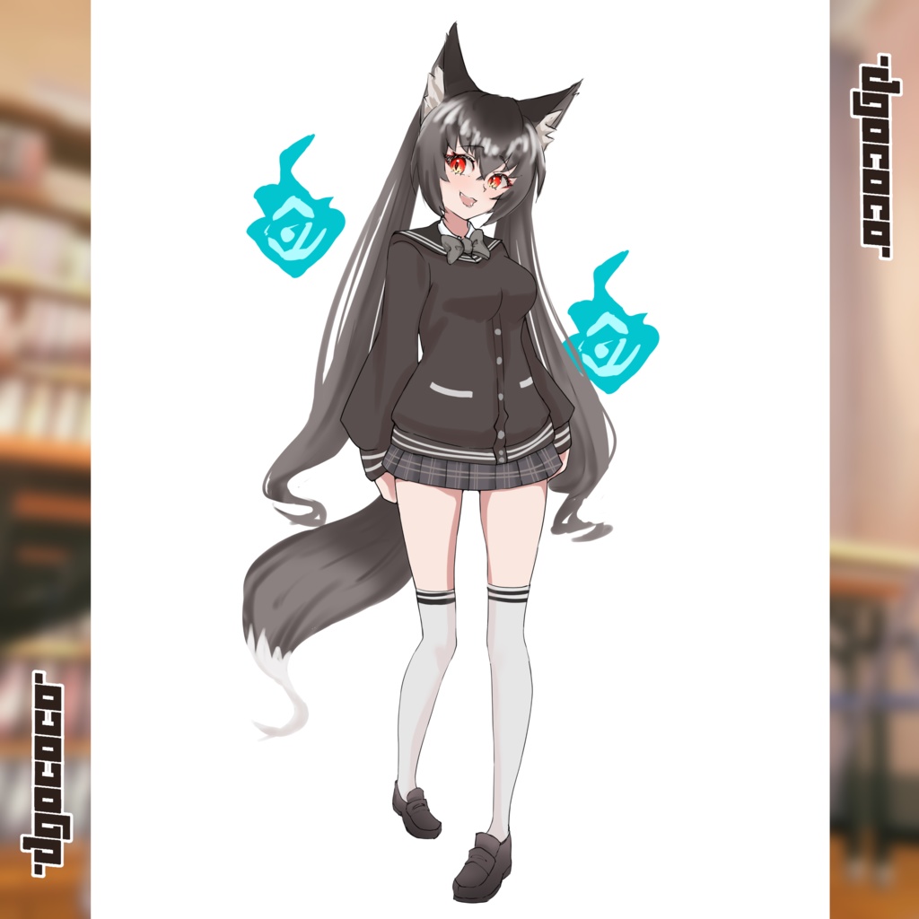 オリジナル3Dモデル「黒狐-koko-」 - Dgococoの3Dショップ - BOOTH