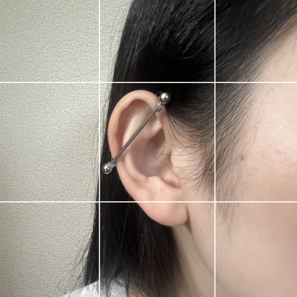 穴いらず インダストリアル 軟骨ピアス14G 38mm イヤーカフ フェイクピアス ノンホールピアス - screen - BOOTH
