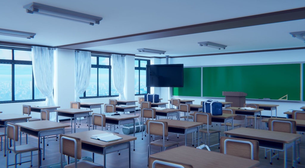 [ Warudo Background ] After school classroom ( BIRP, URP ) - Lama - BOOTH