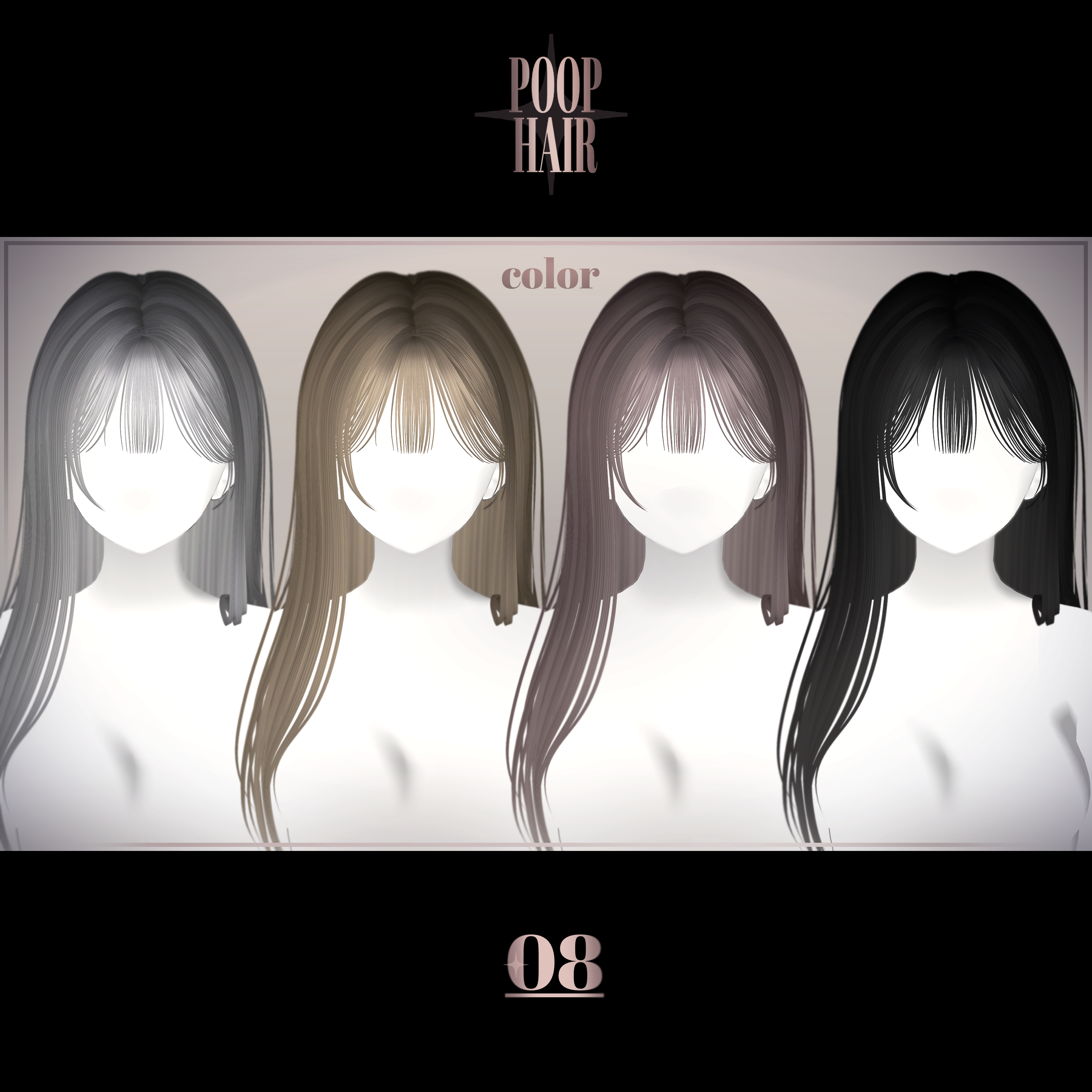 【8 avatars】 HAIR 08 - Poop - BOOTH