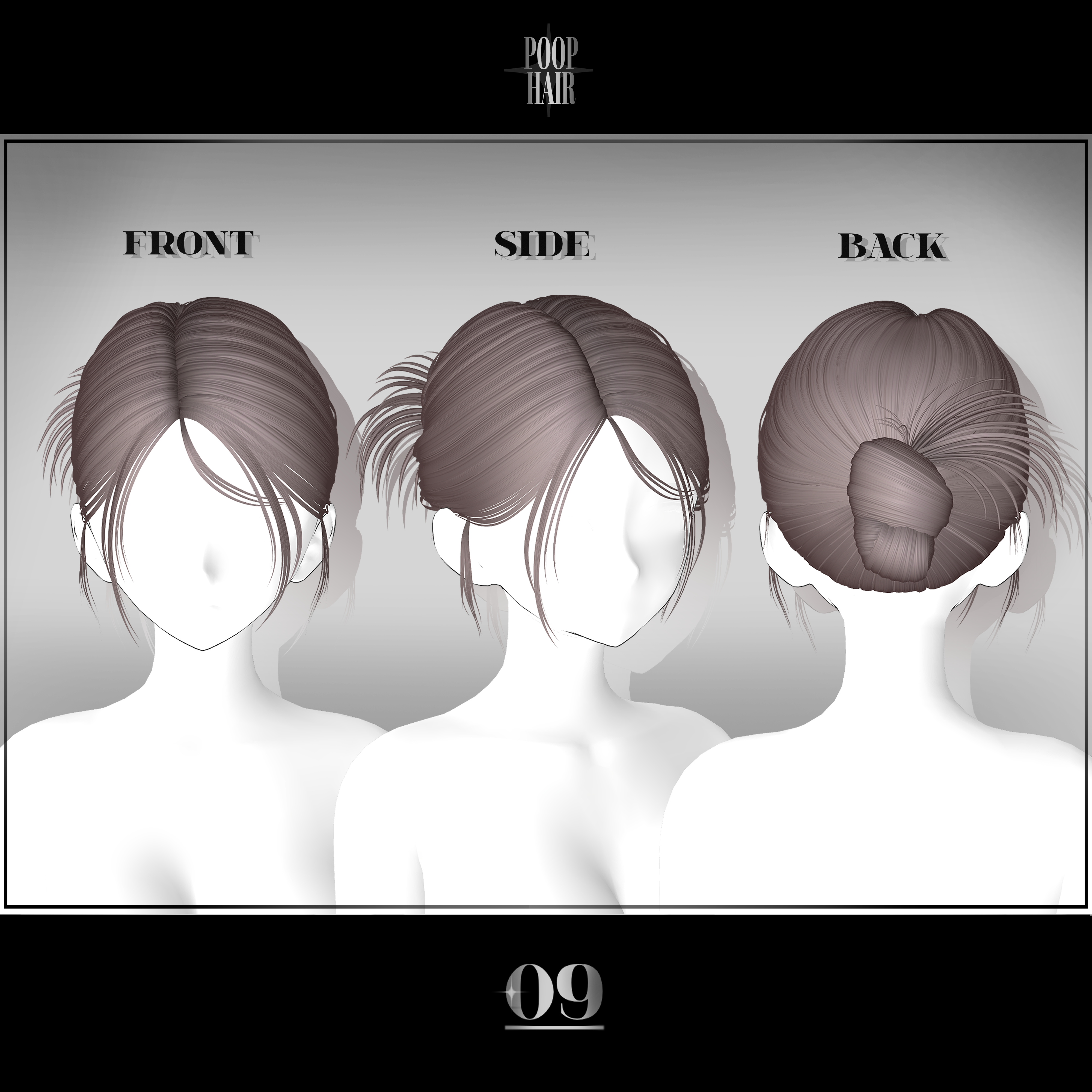 【5 avatars】 HAIR 09 - Poop - BOOTH