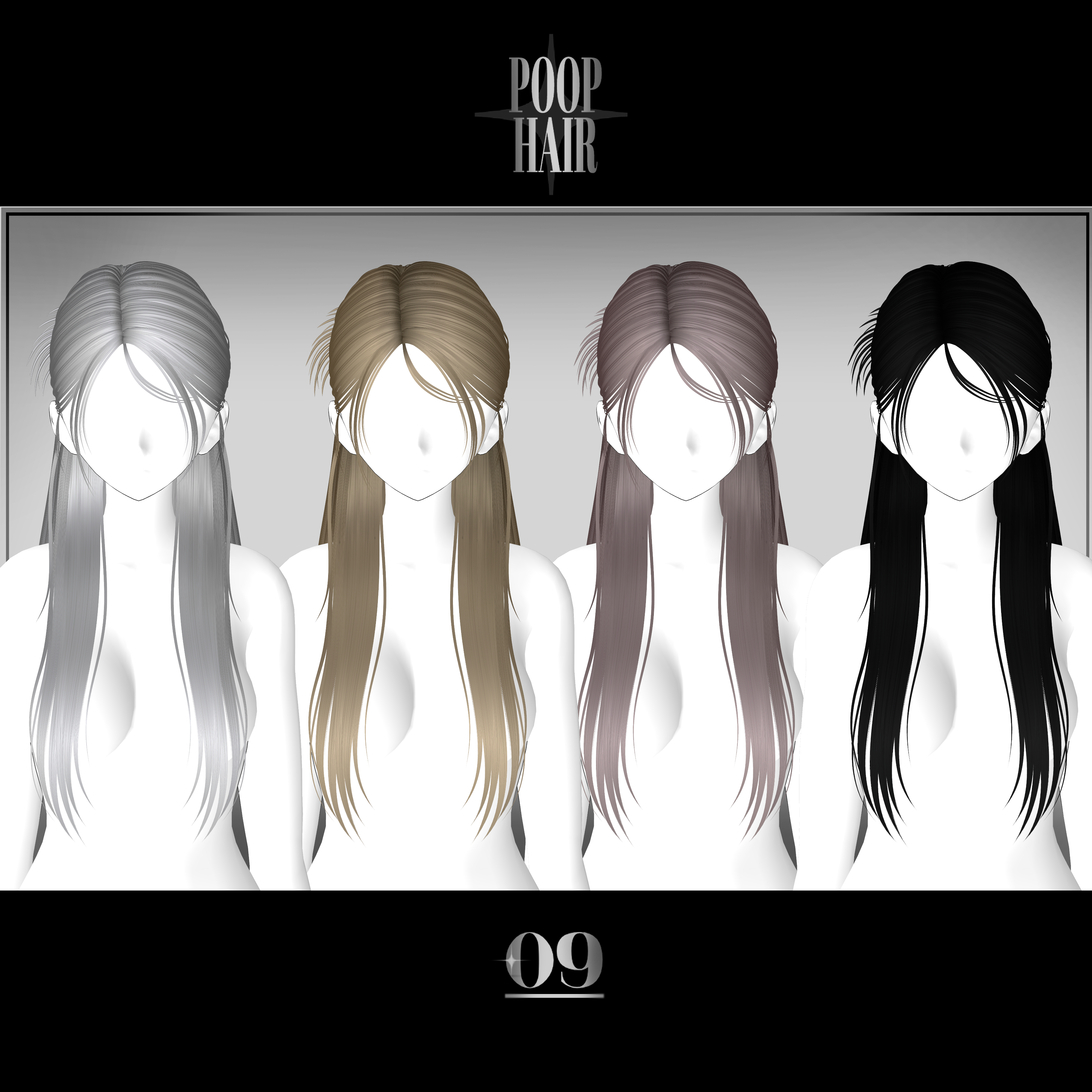 【5 avatars】 HAIR 09 - Poop - BOOTH