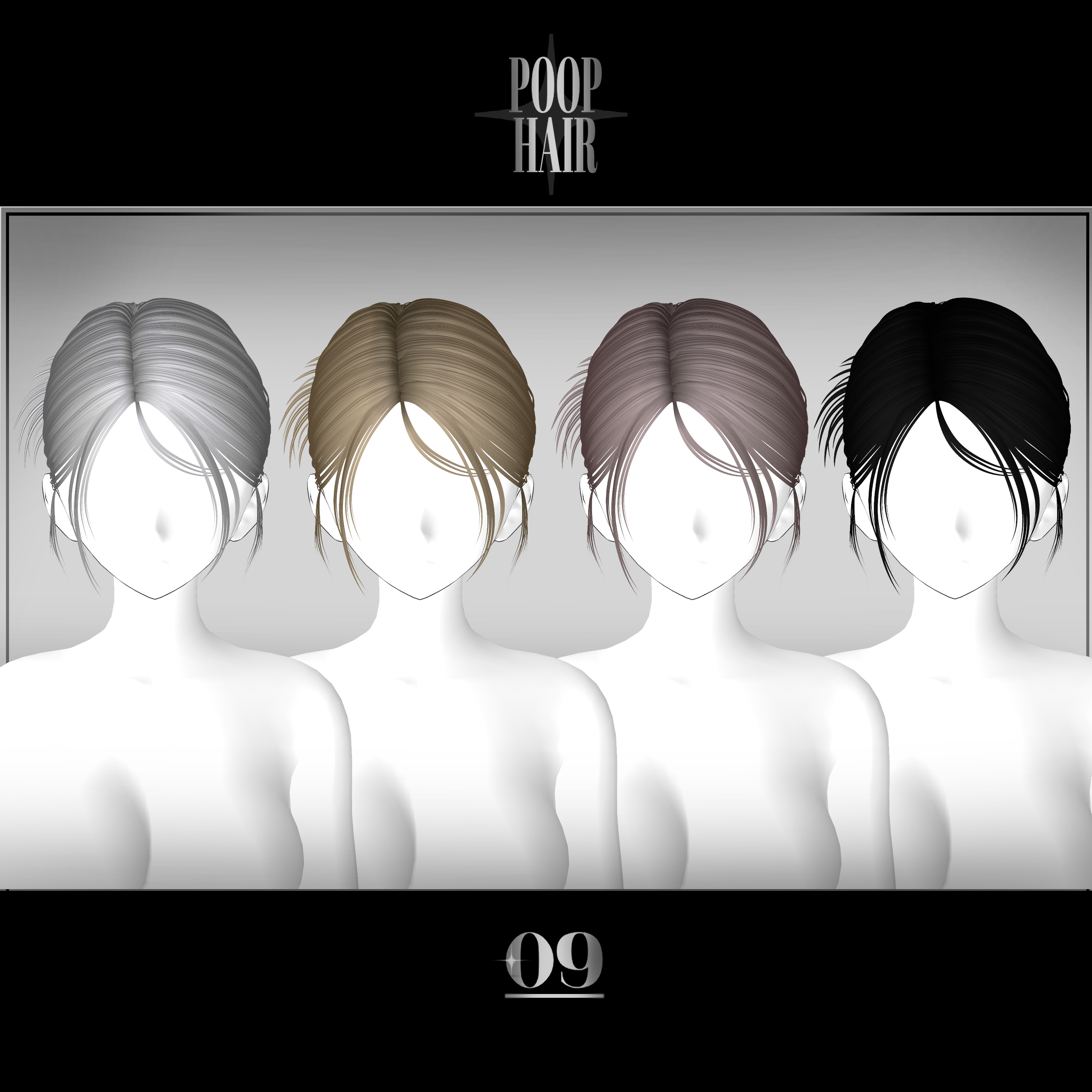 【5 avatars】 HAIR 09 - Poop - BOOTH