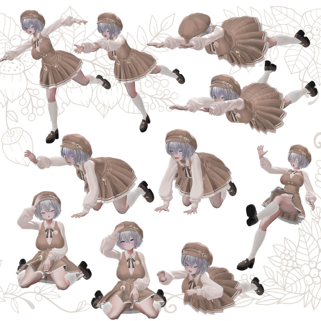 【無料20Pose】ポンコツメイドポーズ集【AvatarPoseLibrary対応】 - カケルのアトリエ - BOOTH