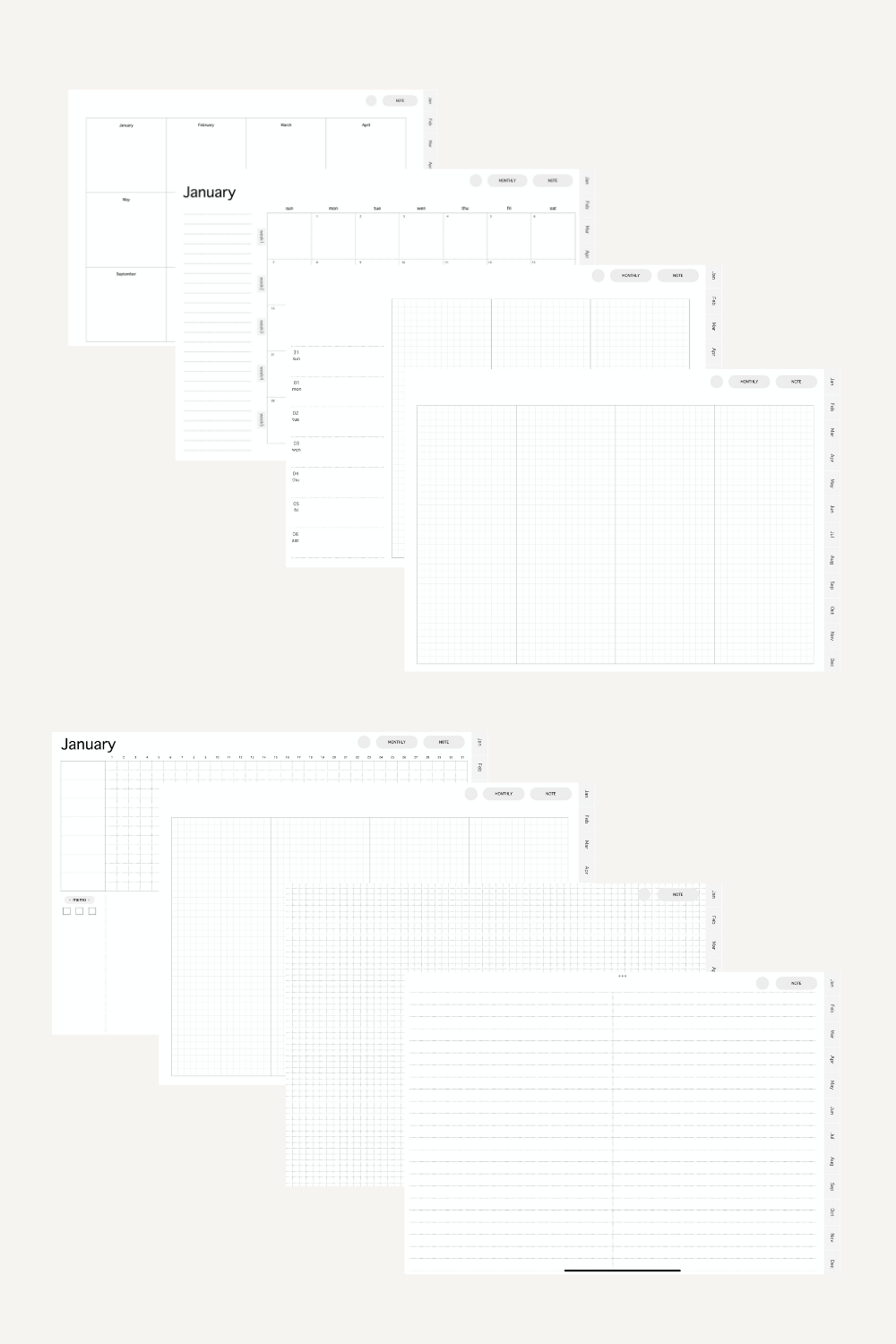 2024 デジタルプランナー（Simple right gray）206P - enkel - BOOTH