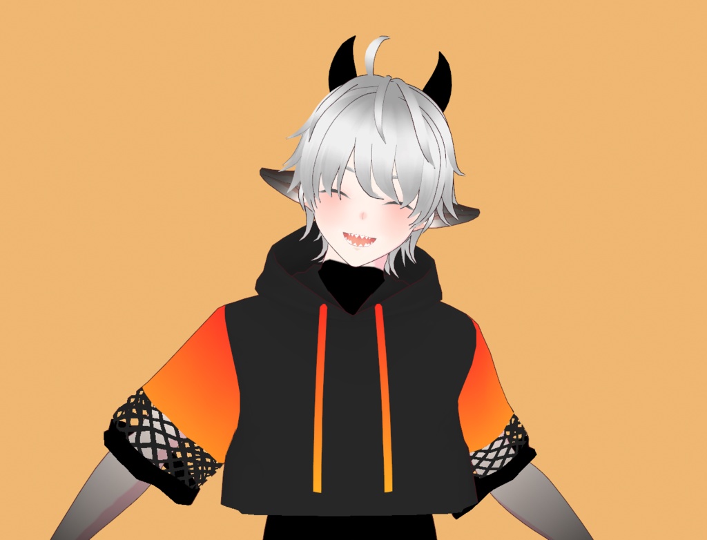 DEMON BOY 悪魔の少年 Daemon VRM VROID 3D MODEL AVATAR - moonyboy - BOOTH