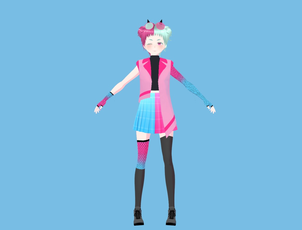 [パンクーちゃん PUNK GIRL] VRM VROID VTUBER 3D MODEL AVATAR - moonyboy - BOOTH