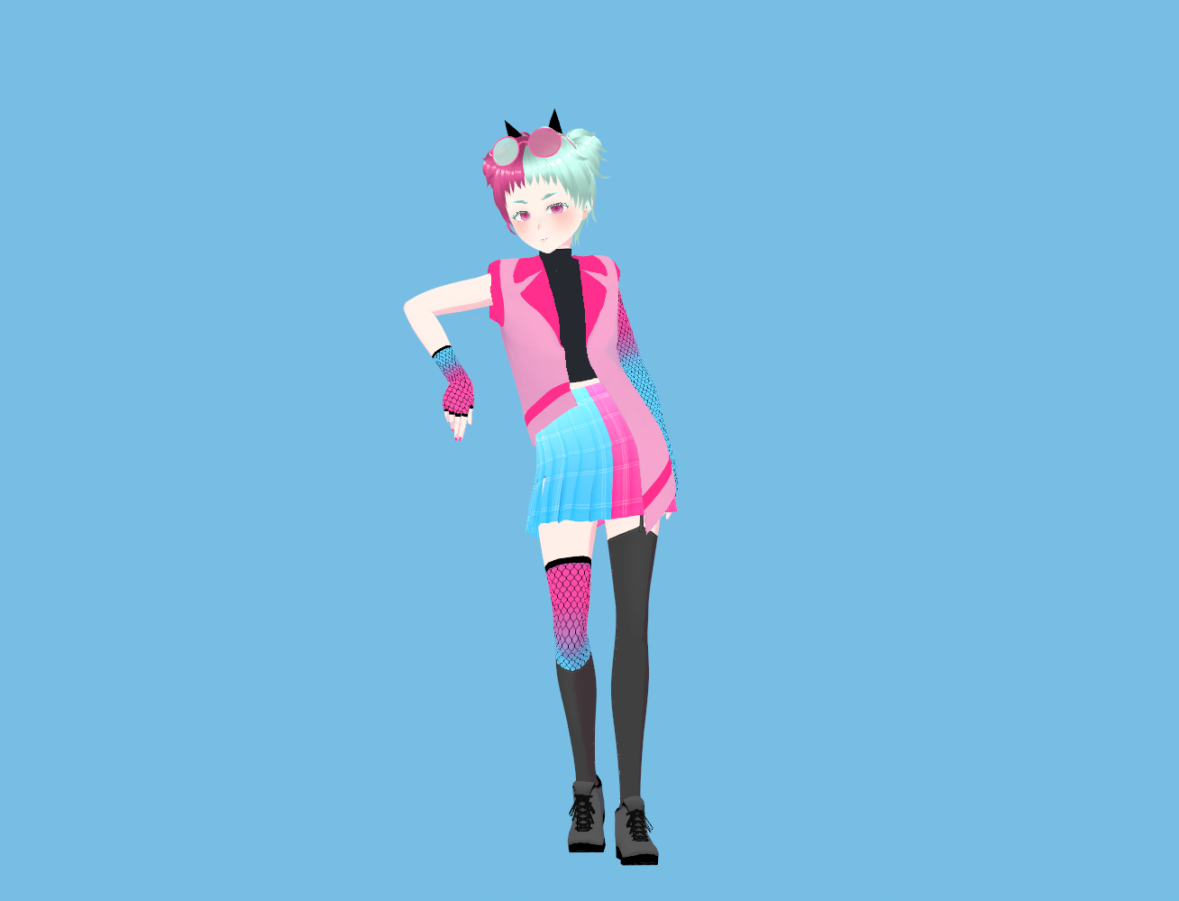 [パンクーちゃん PUNK GIRL] VRM VROID VTUBER 3D MODEL AVATAR - moonyboy - BOOTH
