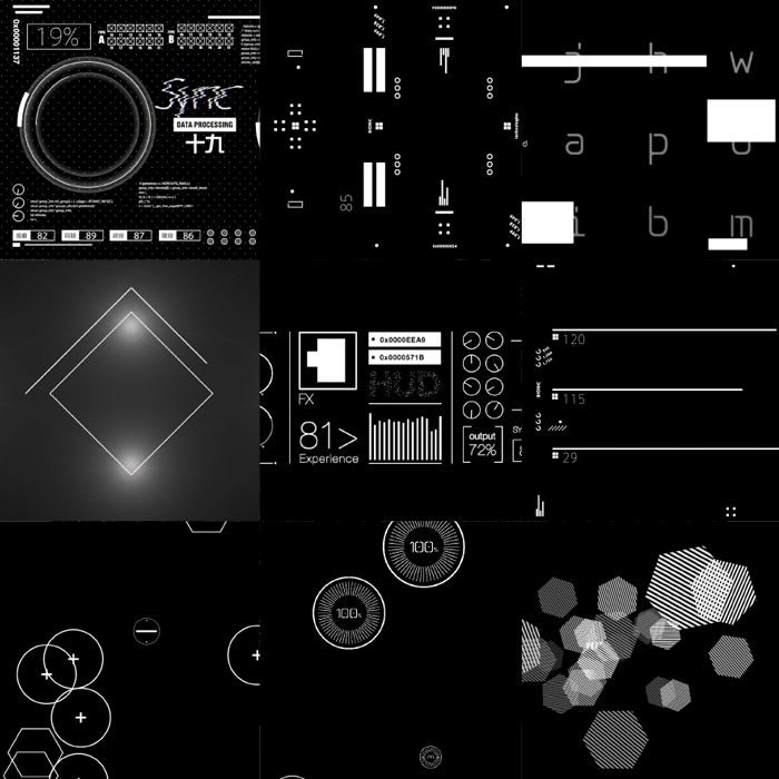VJ素材 / VJ LOOPS 004:HUD / Future tech - H2KGRAPHICS エイチツーケイ グラフィクス - BOOTH