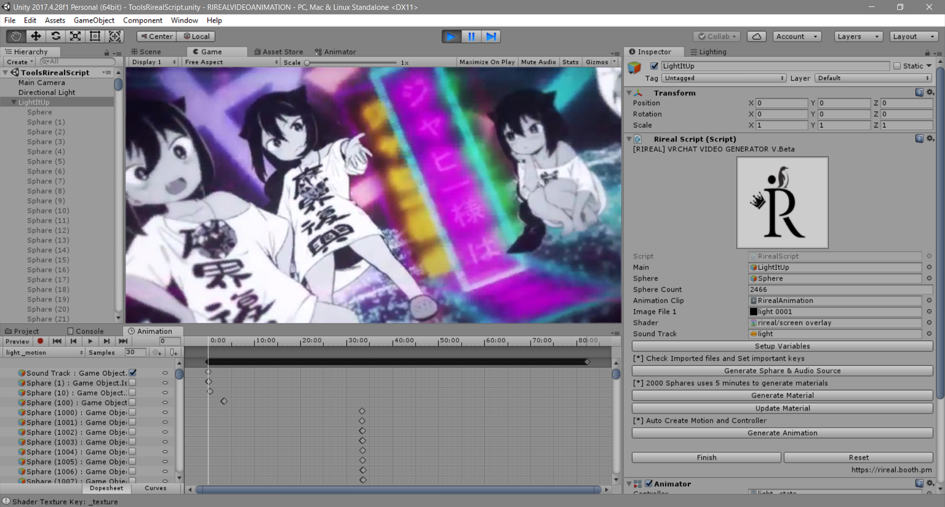 [VRChat Avatar Effect] Editor Script Animation Keyframe V.2 (Auto Made Video) | RIREAL - NeNe ネー ...