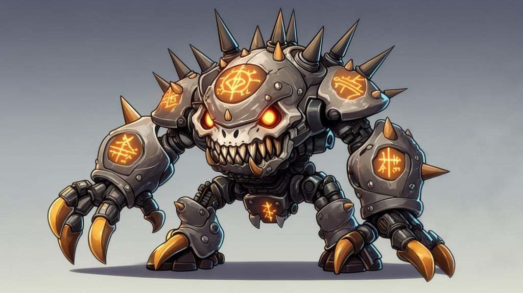 Spiked Mecha Beast - gameready - BOOTH