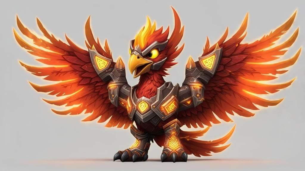 Fiery Phoenix Guardian - gameready - BOOTH