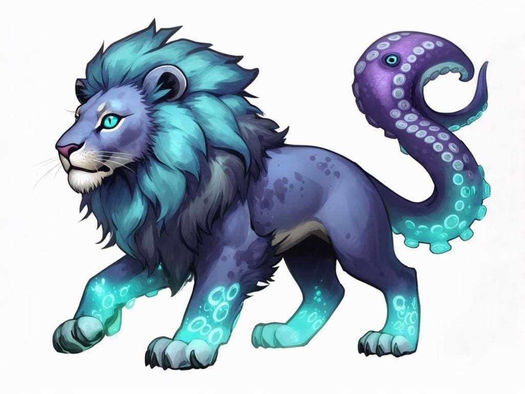 Aquatic Lion Hybrid - gameready - BOOTH