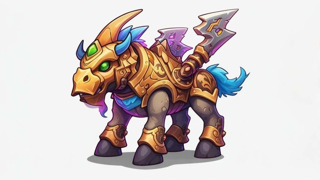 Armored Fantasy Creature - gameready - BOOTH