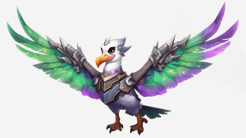 Rainbow Avian Knight - gameready - BOOTH