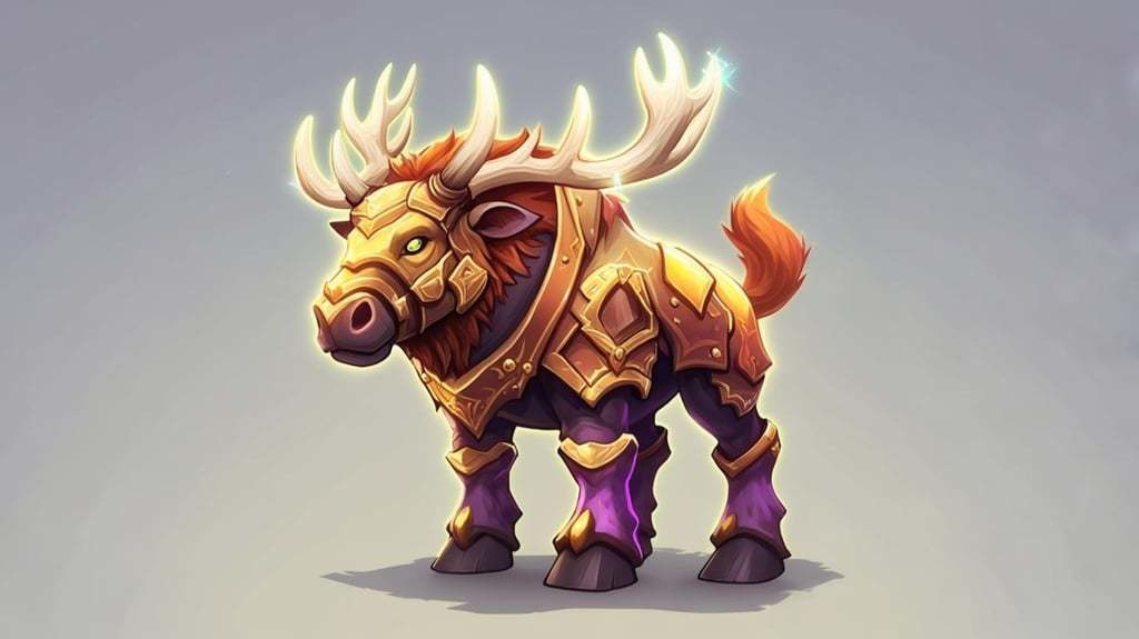 Golden Armor Moose - gameready - BOOTH