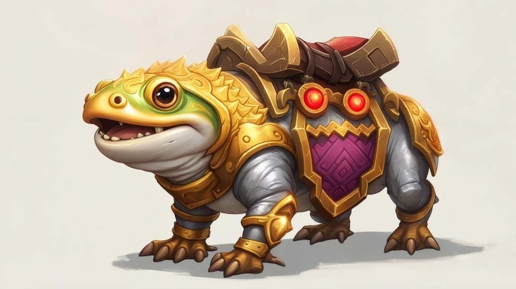 Golden Armored Gecko - gameready - BOOTH