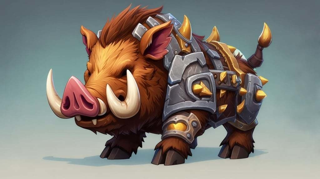 Armored Boar Warrior - gameready - BOOTH