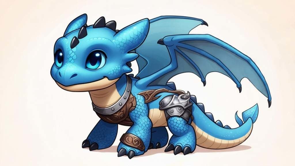 Blue Baby Dragon - gameready - BOOTH